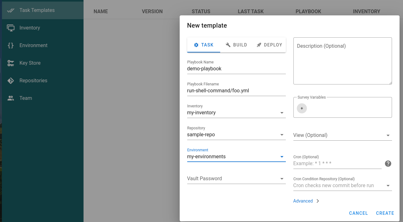 Running Ansible Semaphore For Gui In Kubernetes